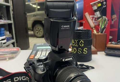Зеркальный фотоаппарат canon 500d с вспышкой 580EX