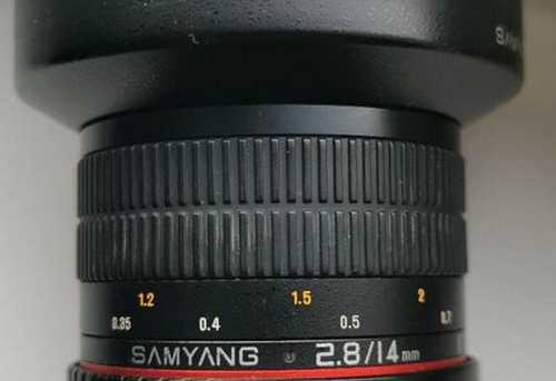 Объектив Samyang 14mm 2.8 Canon