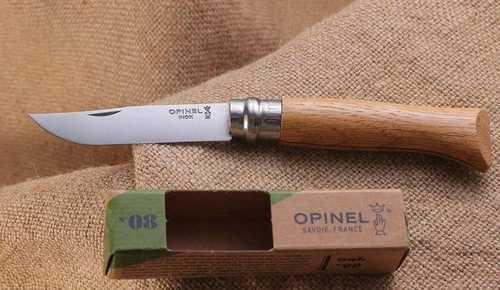 Нож Opinel №8 нержавеющая сталь, дуб, в картонной