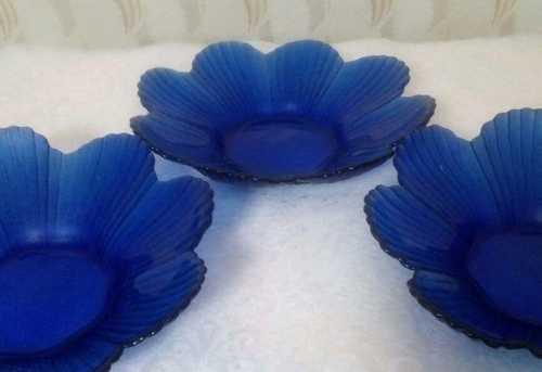 Синее кобальтовое стекло-вазы новые