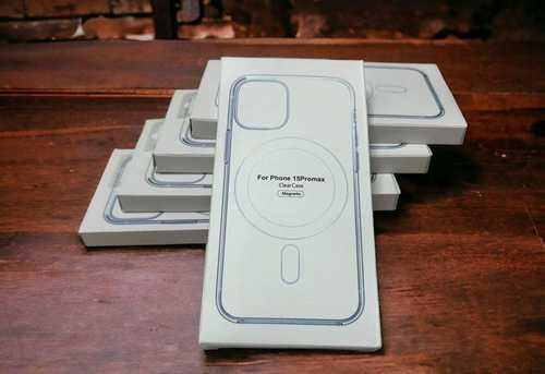 Чехол для iPhone 15 Pro Max MagSafe, прозрачный