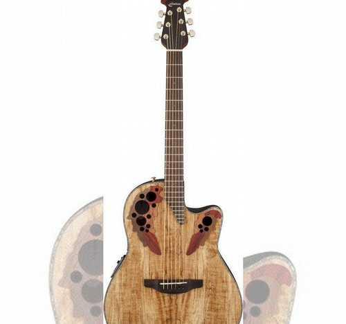 Ovation CE44P-SM Celebrity Elite Plus Mid Cutaway Natural Spalted Maple электроакустическая гитара