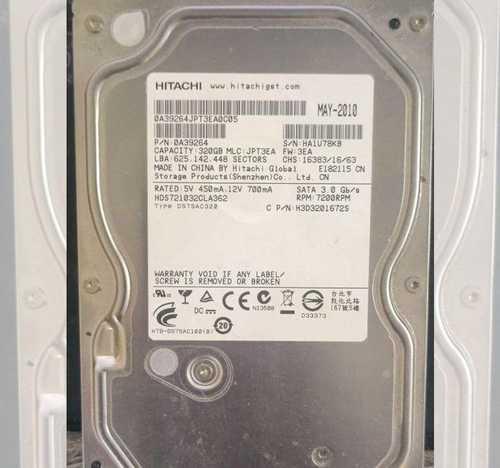 Жесткий диск HDD hitachi HDS721032CLA362 320gb SAT