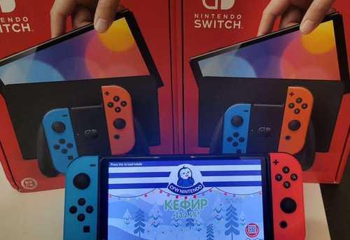 Nintendo switch oled neon/White прошитая + обмен