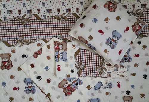 Детский постельный комплект одеяло+простынь+подушк