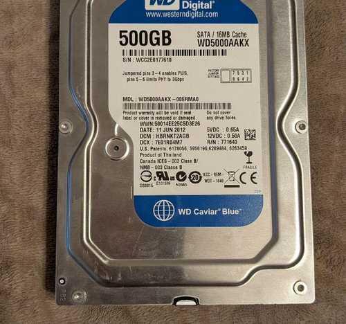 Жёсткий диск HDD WD Blue 500 gb б/у