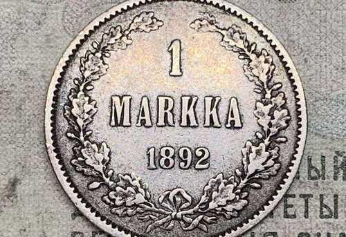 Серебро 1 марка 1892 года Финляндия