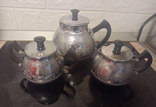 Набор Заварочный чайник, сахарница, молочник СССР