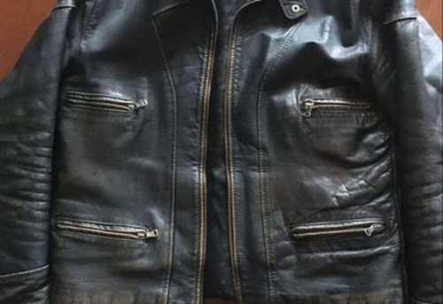 Кожаная куртка мужская косуха байкерская