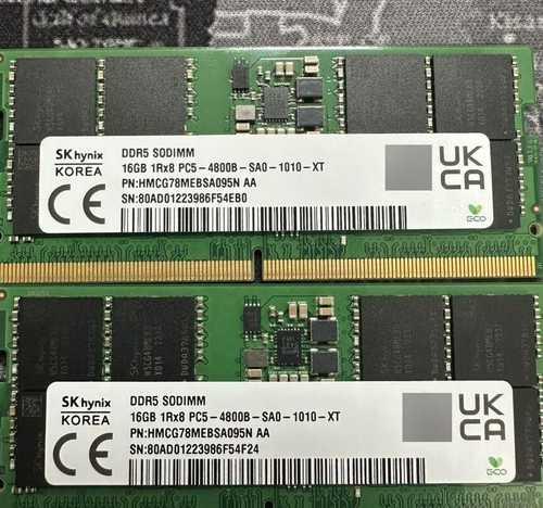 Оперативная память sodimm ddr5 4800 32 Gb Hynix