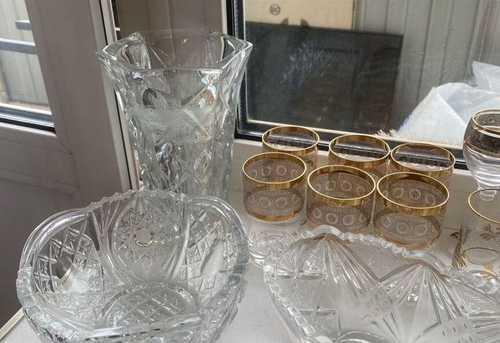 Рюмки бокалы вазы