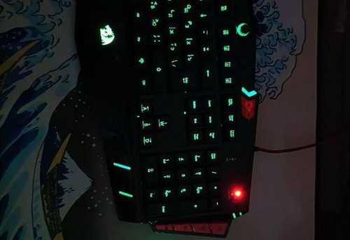 Клавиатура мышь 12 боковых кнопок RGB коврик