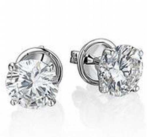 Пусеты GIA 1.50 G/VS1 - 1.50 ct G/VS1 exexex Round Cut Diamonds