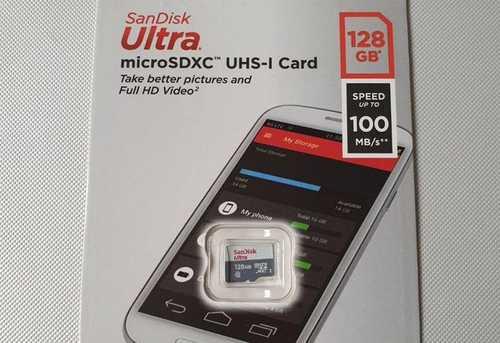 Карта памяти MicroSD 128Gb SanDisk Ultra новая