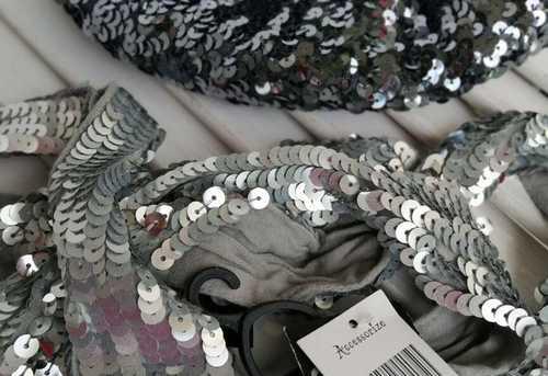 Берет и шарфик с пайетками accessoraize