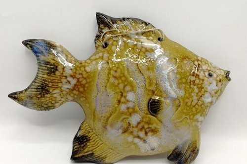 Панно барельеф Рыба Рыбка фаянс керамика майолика