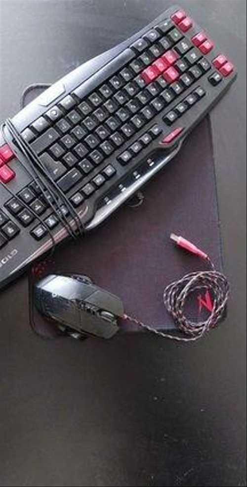 Мышь, клавиатура и коврик