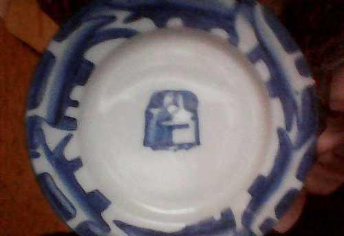 Тарелка десертная, ручная роспись. 1994 г