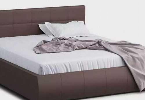 Кровать двуспальная Афина 140 с ПМ коричневая с ма