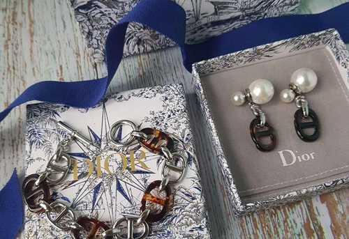 Серьги и браслет Dior montaigne