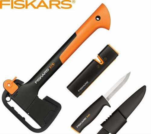 Подарочный набор Fiskars топор нож и точилка