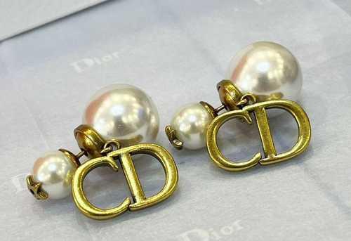 Серьги пусеты dior CD диор premium