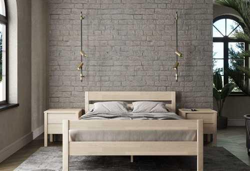 Кровать двухспальная с изножьем из массива 160200