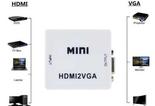 Конвертер hdmi на VGA адаптер видеосигнала