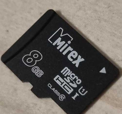 Карта памяти microsd hc 8 гб Mirex class 10