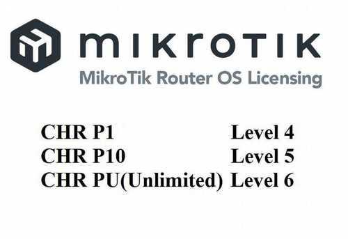 MikroTik CHR P1, P10, PU, RouterOS Level4,5,6