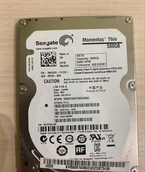 HDD 2.5 Seagate Momentus Thin 500gb