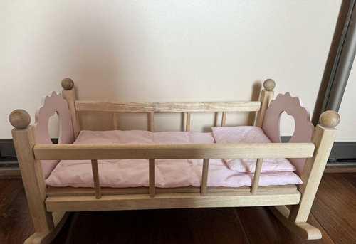 Деревянна кроватка для кукол