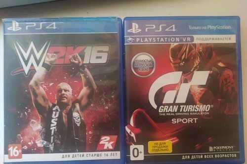 Gran Turismo Sport и WWE 2K16 (PS4)