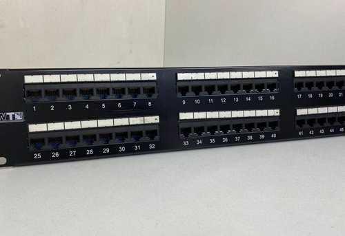 Патч-панель TWT 48 портов, UTP, кат.5E, 2U
