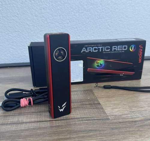 Внешний бокс для ssd m.2 ardor arctic red