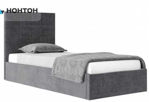 Кровать Соната 0.9 м велюр серый