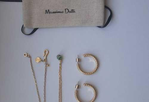 Колье и серьги кольца Massimo dutti