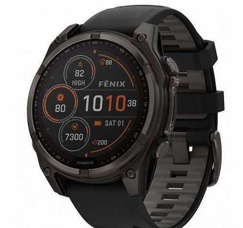 Garmin fenix 8 solar sapphire 47мм темно-серый черные