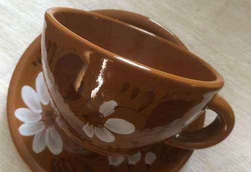 Чашка с блюдцем керамика