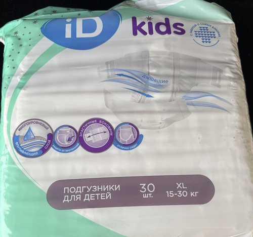 Подгузники памперсы id kids xl 6