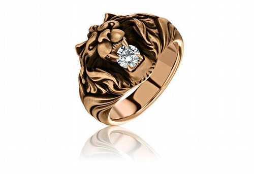 Золотое кольцо с бриллиантом "Лев"