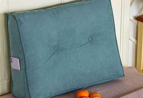 Большая подушка для дивана кровати Замша Бирюза