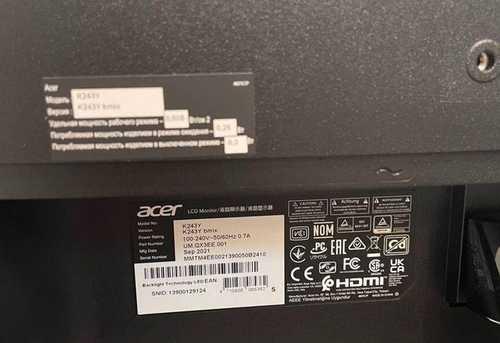 Монитор Acer SB241YHbi 23.8", черный