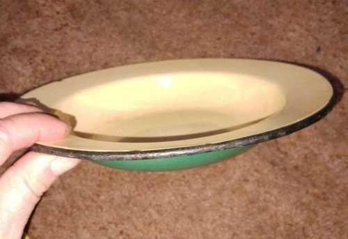 Старая эмалированная тарелка СССР 24 см