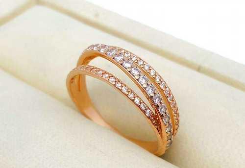 Золотое кольцо с камнями 585пр. размер: 17