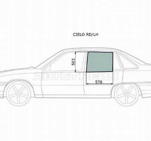 Стекло боковое опускное daewoo nexia, daewoo nexia 95-16