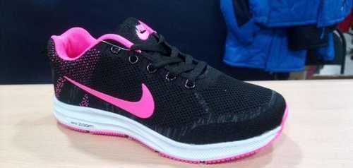 Кроссовки Nike Zoom черно-розовые сеточка