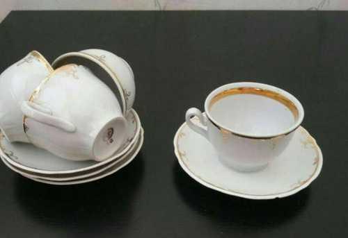 Набор фарфоровых кофейных чашек СССР 4 персоны