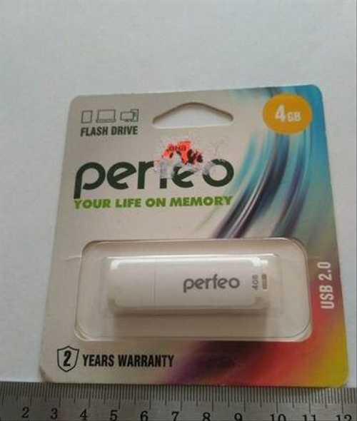 Флешка 4GB USB Perfeo White