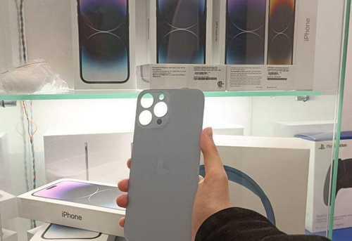 Заднее стекло на iPhone 13 Pro Max Pro (голубой)